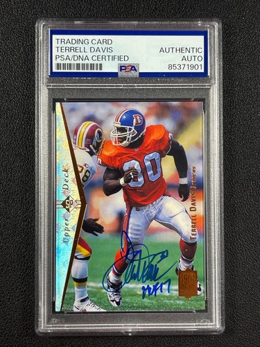 TERRELL DAVIS 1995 SP FOOTBALL #130 ROOKIE AUTOGRAPH RC PSA/DNA AUTH ...