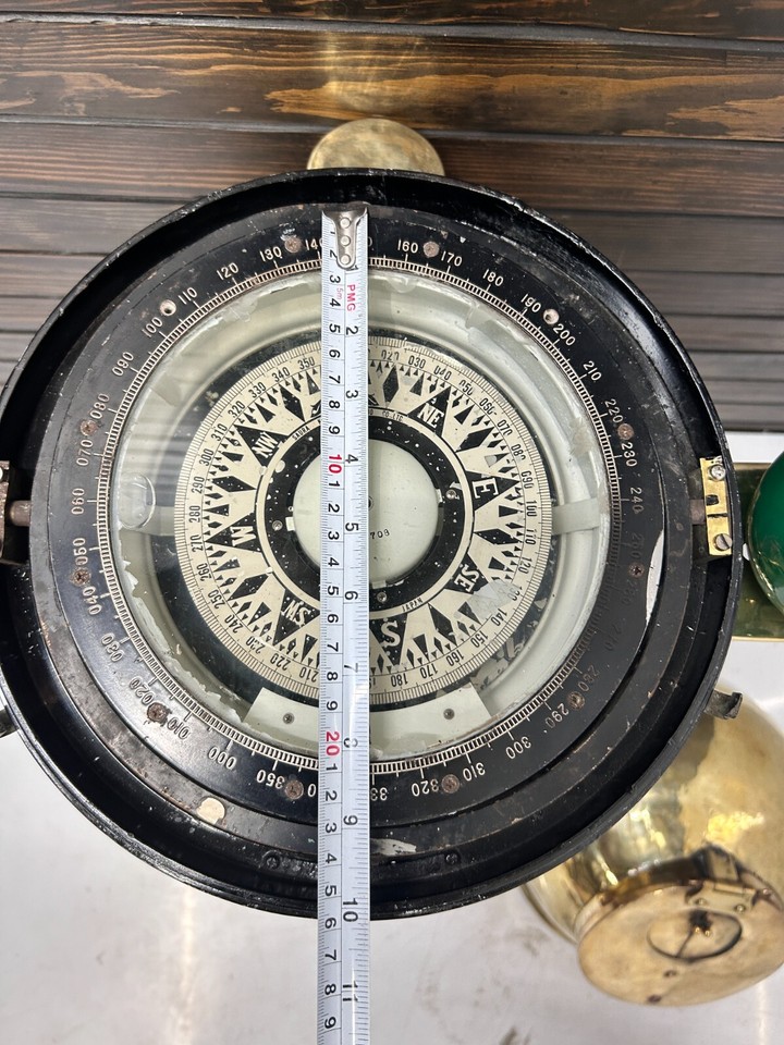 Vintage Saura Keiki Seisakusho Brass Giant Magnetic Binnacle Compass ...