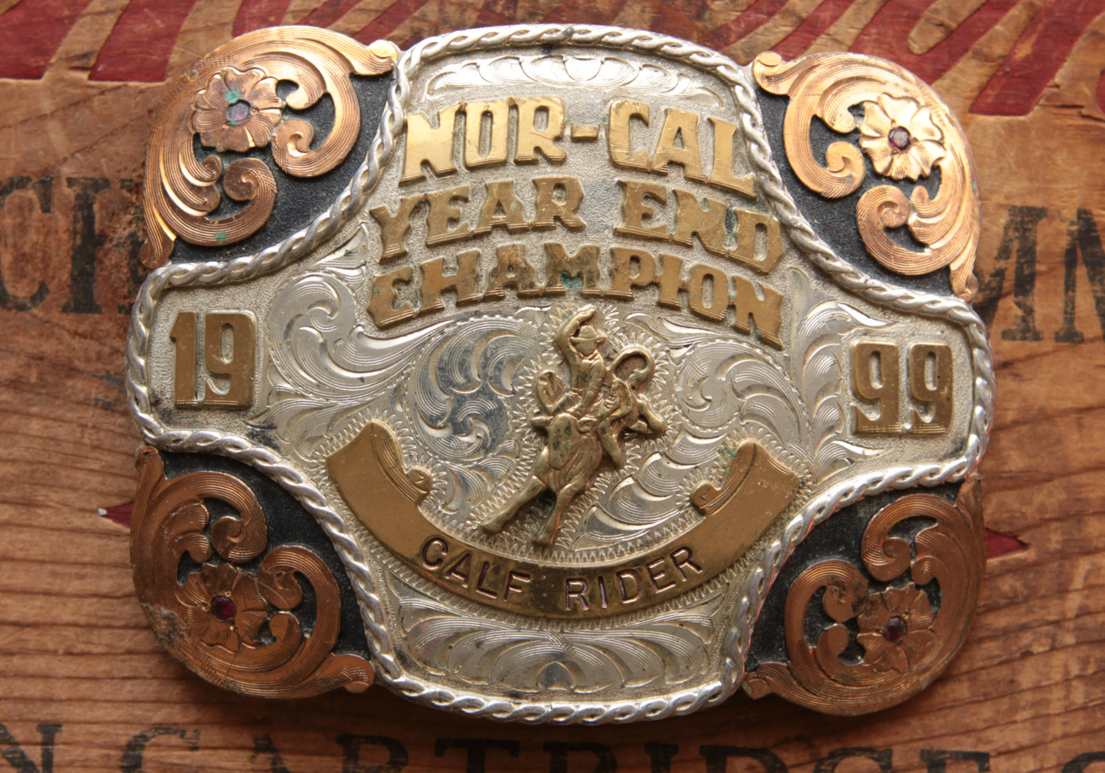 Red Bluff Buckles Cowboy Rodeo Calf Rider Champion Western Trophy Belt ...
