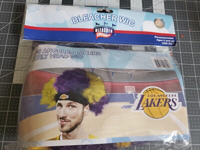 LA Lakers Bleacher FuzzHead Wig One Size Official NBA Product NIB curly ...