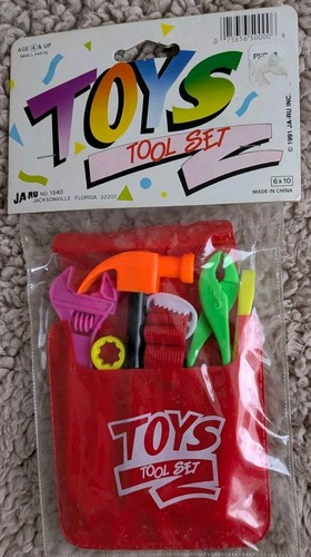 New Vintage 1991 Ja-Ru Assorted Plastic Toy Tool Set For Pretend Play 6"X10" | eBay