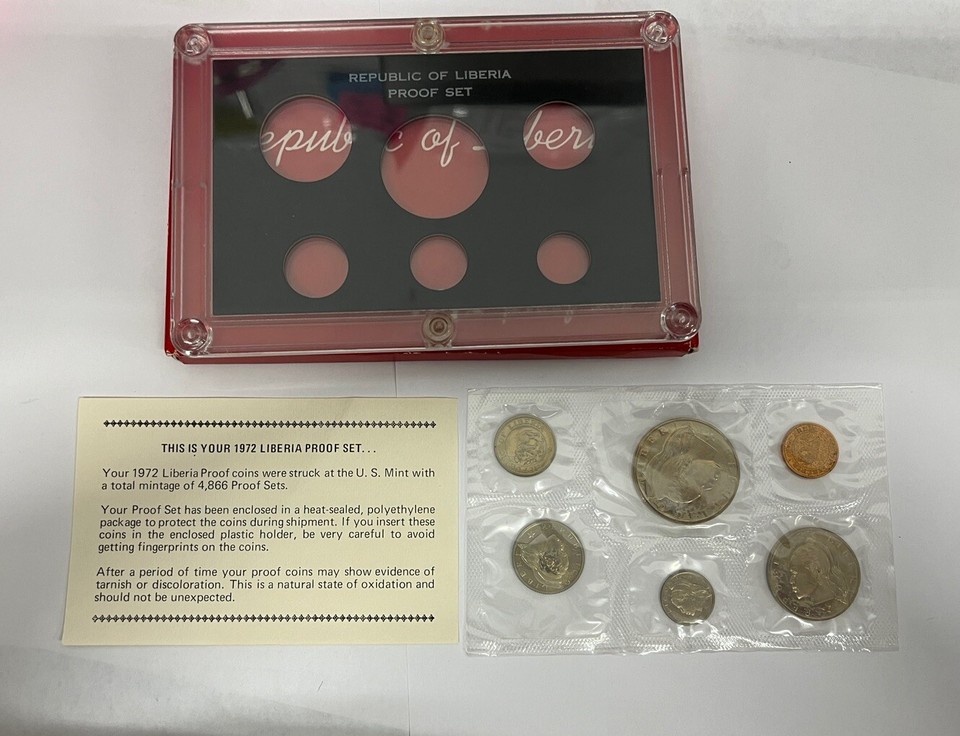 1972 Liberia Proof Set 6 Coins Sealed Original US Mint Packaging | eBay