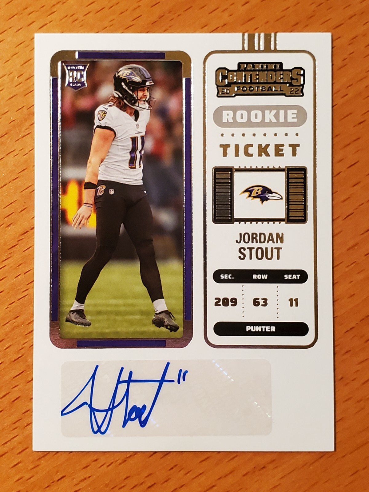 2022 Contenders Rookie Auto #214 Jordan Stout Penn State Ravens P | eBay