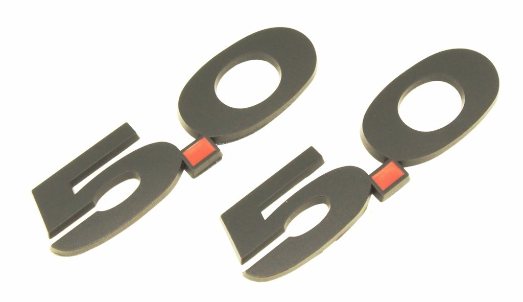 5.0 liter Pair Fender Black Emblems Badges Decals for any car with 5L ...