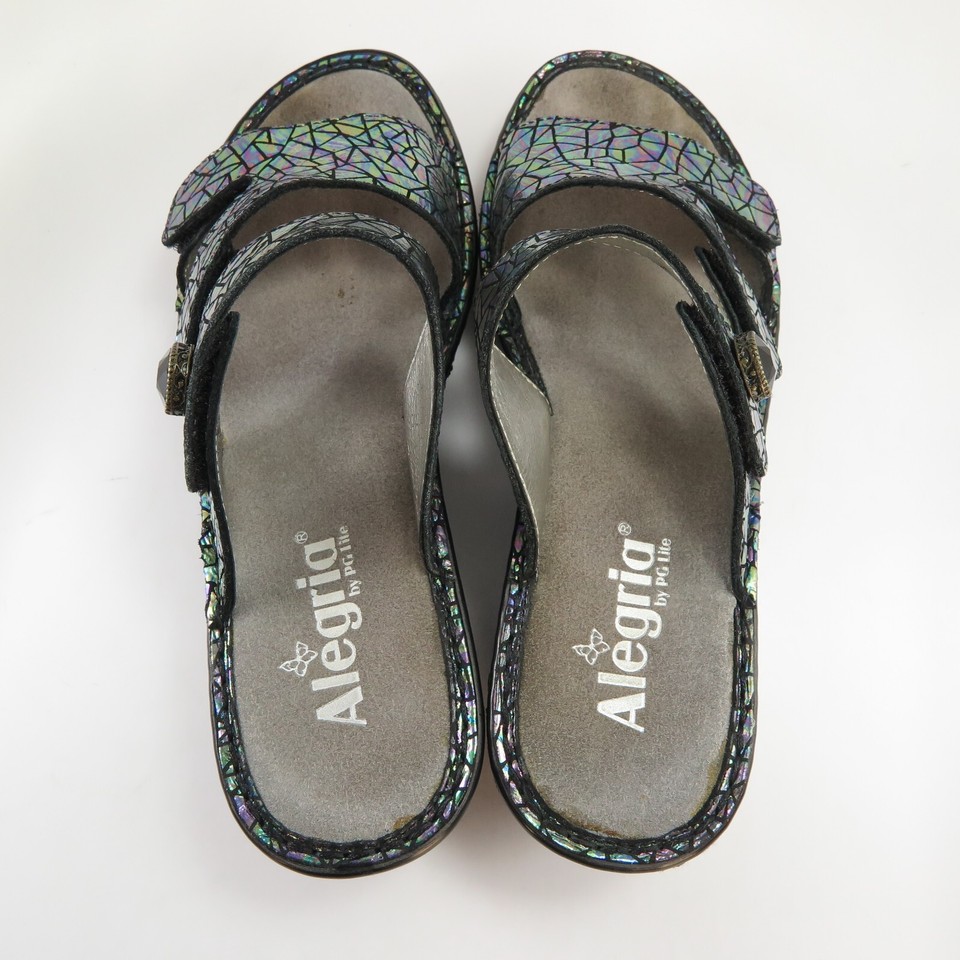 Alegria Loti Tectonic Sandal Womens Size 9M (EU 39) Metallic Slip ...
