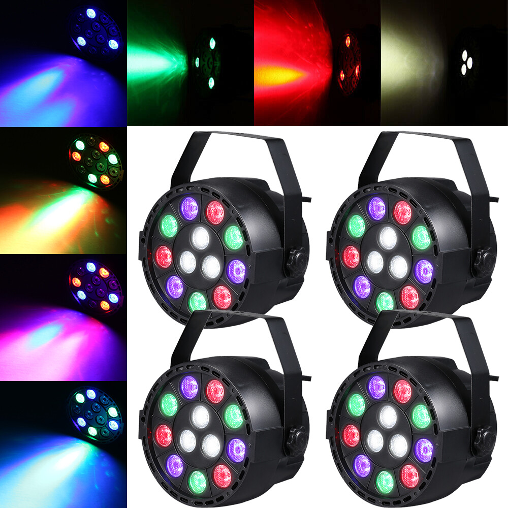 LOT RGBW PAR CAN Stage Light 12 LED DMX DJ Disco Party Wedding ...