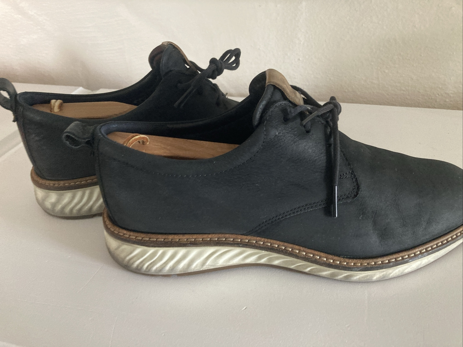 ECCO St.1 Hybrid Shoes Men's 8 Plain Toe Oxford Black… - Gem