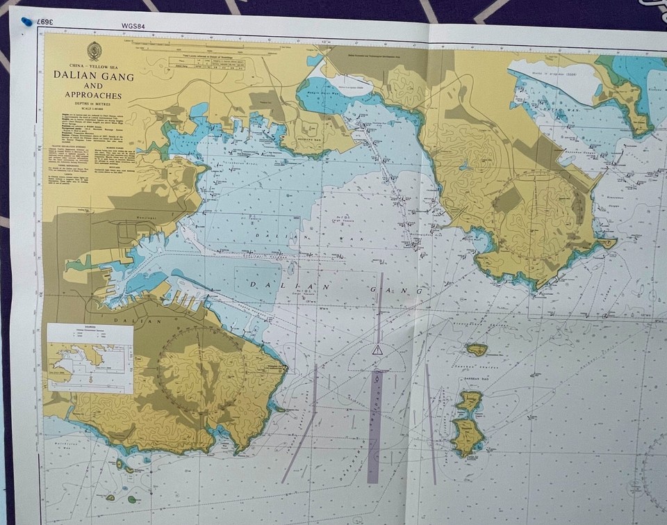 Admiralty 3697 china-Yellow Sea Dalian Gang Approaches Map Chart ...