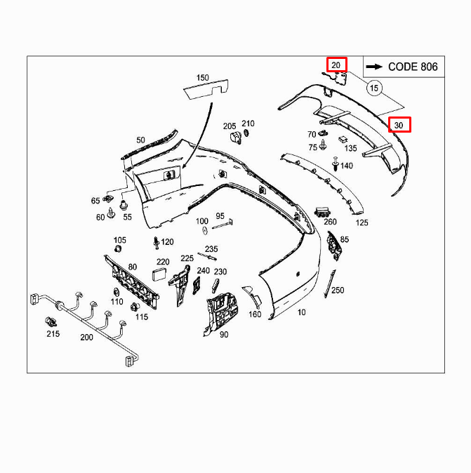 OEM MERCEDES Cla250 Sport AMG Pckg Rear Bumper Lower Diffuser ...