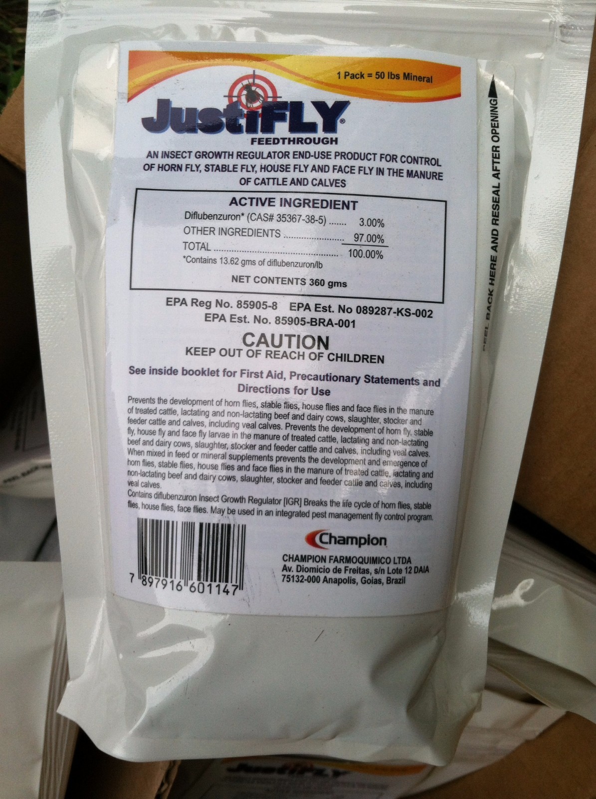 Justifly Feedthrough 360 grams, Insect Growth Regulator, NEW SEALED | eBay