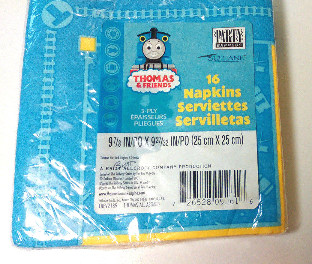 Thomas the Train & Friends Napkins 2 pkgs (32 pieces) NEW Engine Tank ...