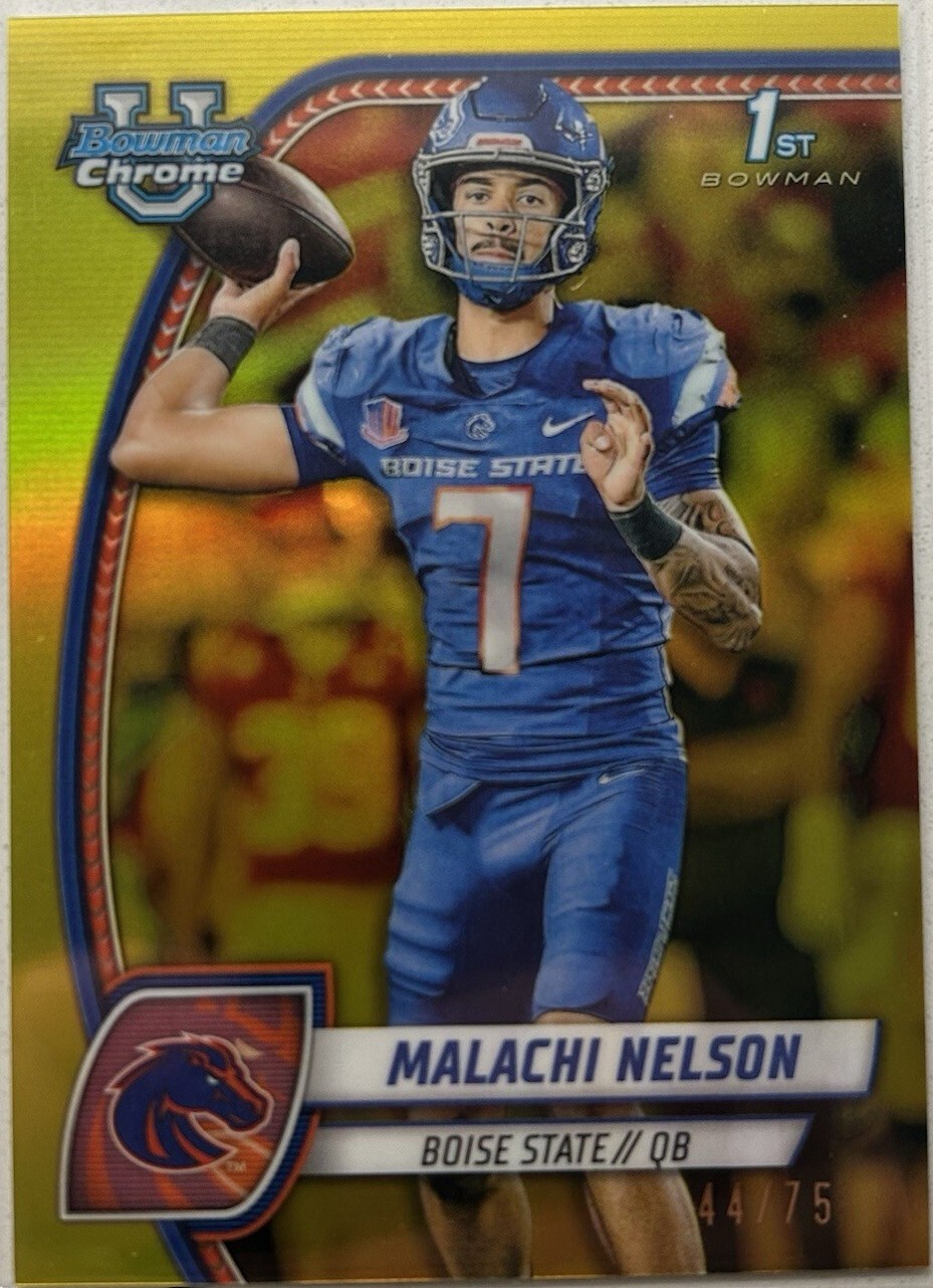 2024 Bowman University Chrome - Malachi Nelson #196 Yellow Refractor ...