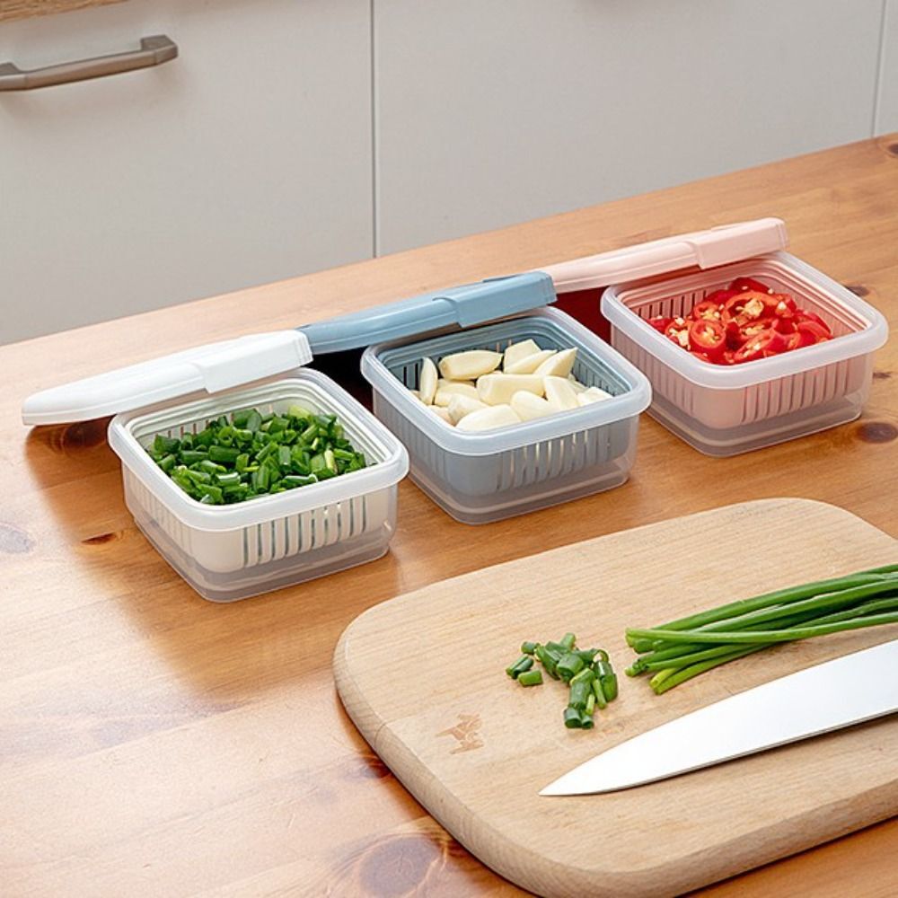 Crisper Fridge Storage Box Two-layer Fresh-Keeping Box Vegetable | eBay
