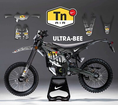 Graphics Kit for Sur-Ron Ultra Bee NIKE TN Surron Wrap Sticker White ...