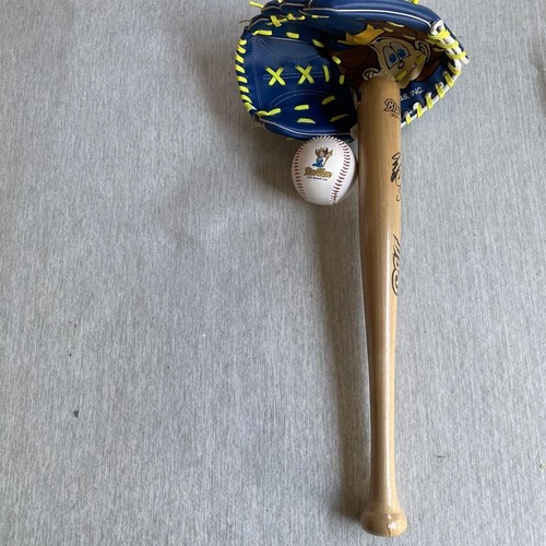 Blue Wave Baseball Set with Bat, Glove & Ball Navy & Yellow Used | eBay