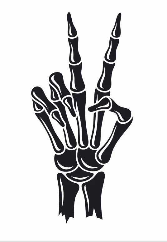 Skeleton Hand Drawing Peace