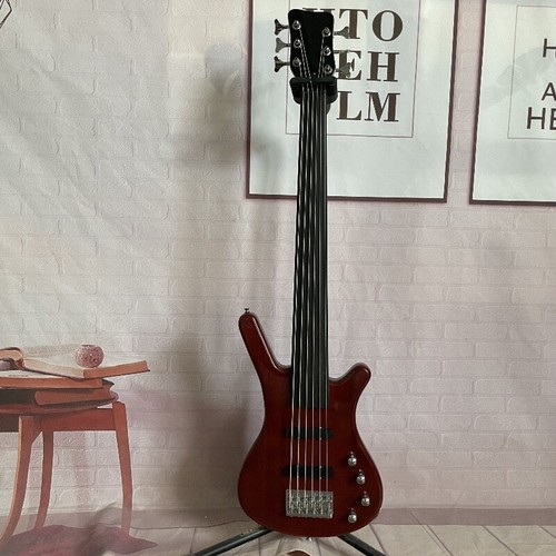 6-strings Fretless Bass Guitar Wine Red SS Pickups Rosewood Fretboard ...