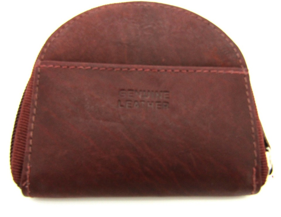 Unisex Real Premium Soft Leather Coin Pouch Zip Around Wallet Purse ...