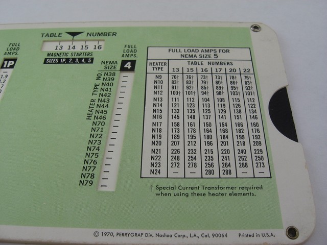 Vintage 1970 Allen Bradley Heater Element Selector Calculator by ...