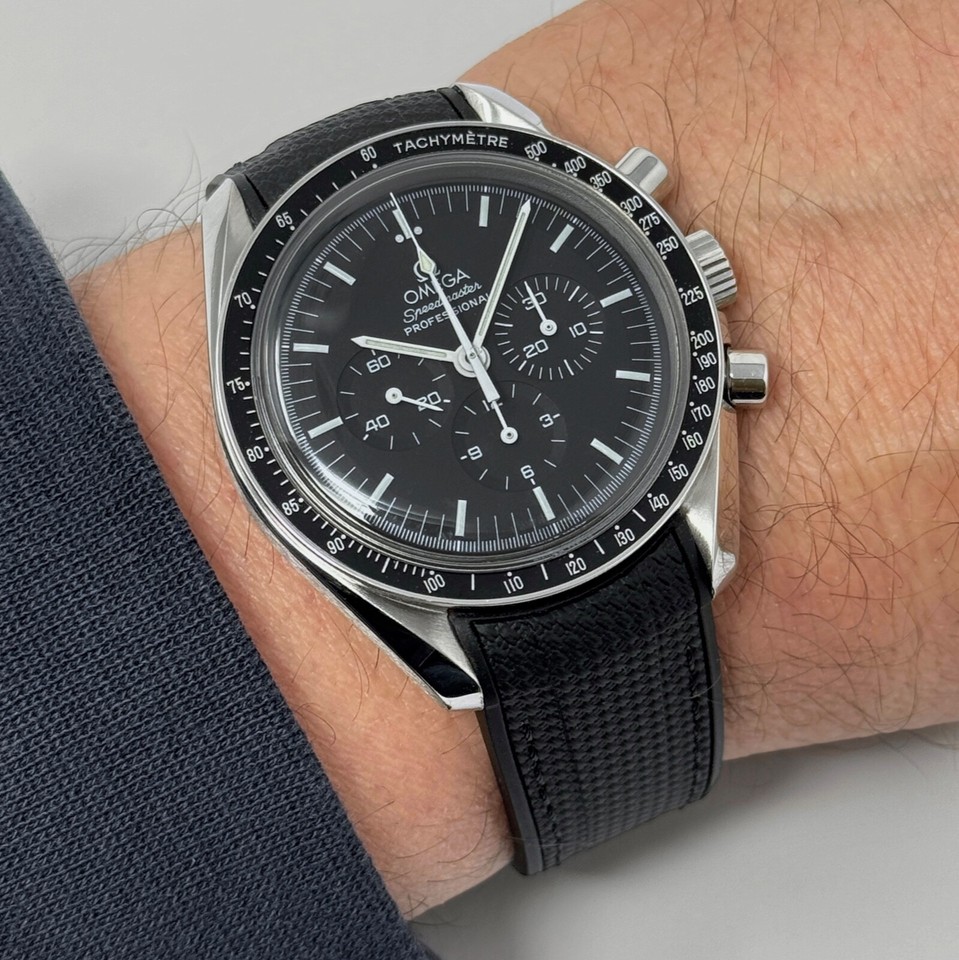Hybrid Rubber Sailcloth Watch Strap Band Made For Omega Speedmaster ...