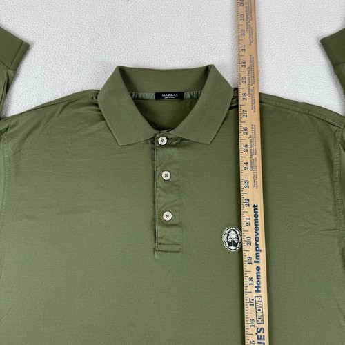 marbas polo shirt Men’s M-50 Olive Green Long Sleeve Made In Italy 100% ...
