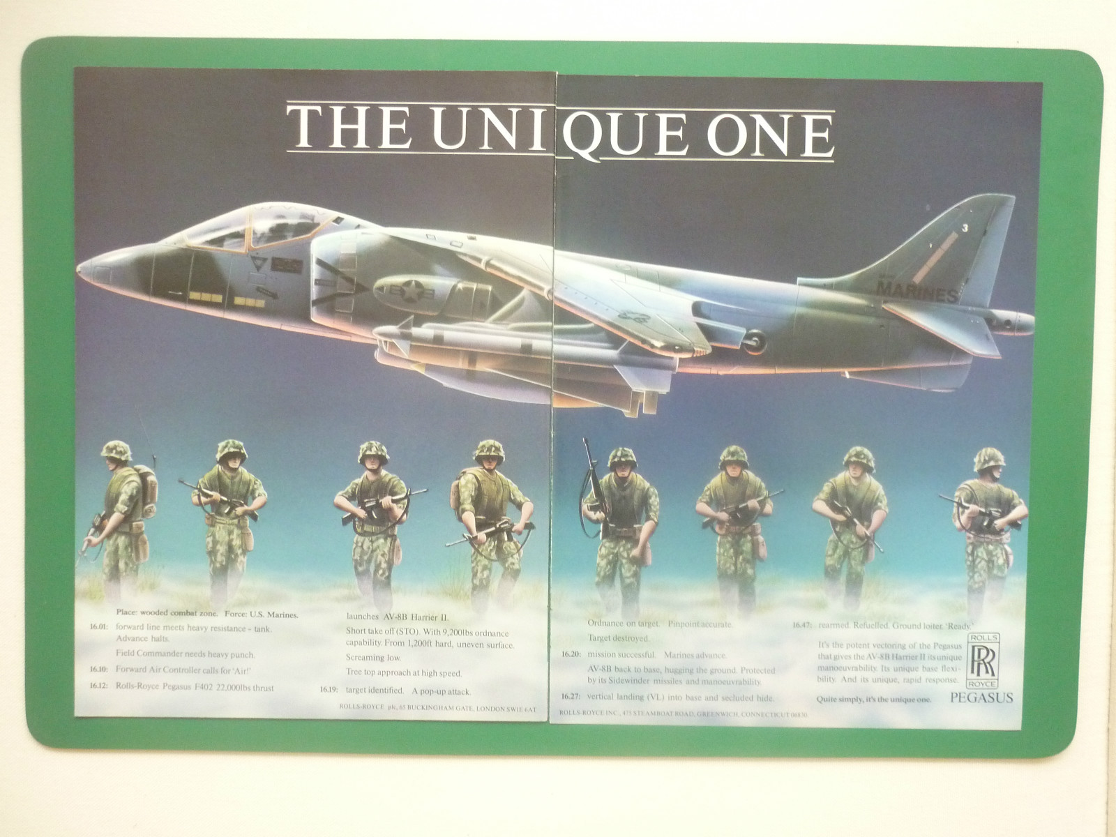 9/1986 PUB ROLLS-ROYCE PEGASUS F402 ENGINE DOUGLAS AV-8B HARRIER II ...