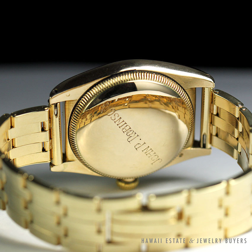 Rolex Rare Vintage Bubble Back 14K Yellow Gold Oyster Perpetual Watch ...