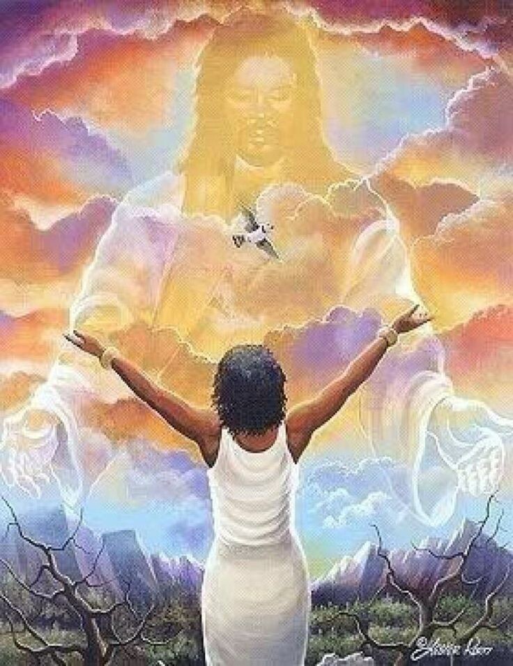 Black Woman Praising Jesus