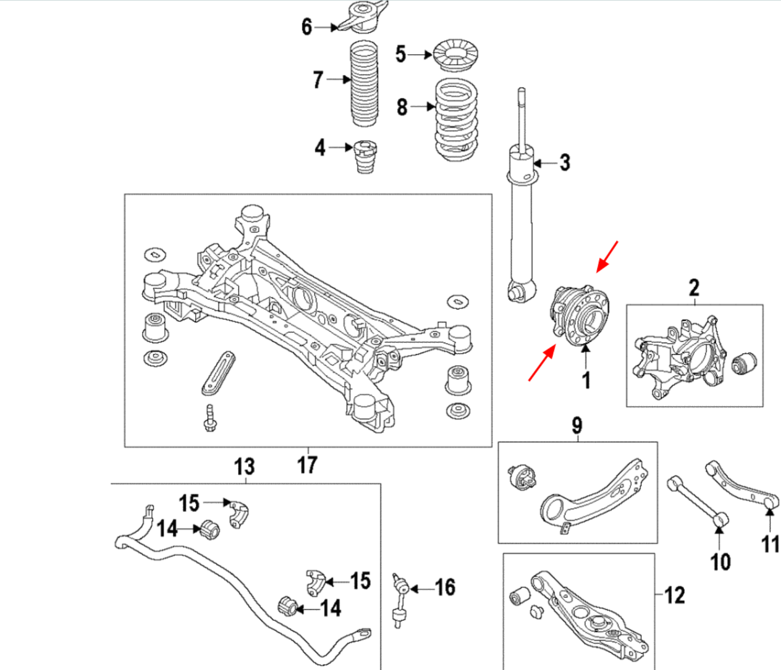 OEM 52730-Q5000 Hub & Bearing Assembly Rear Wheel Ups for Kia Seltos ...