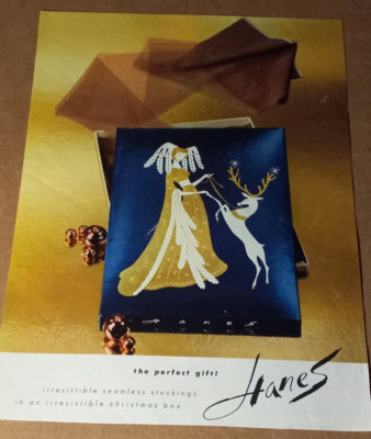 1963 print ad - Hanes seamless stockings Christmas hosiery vintage ...