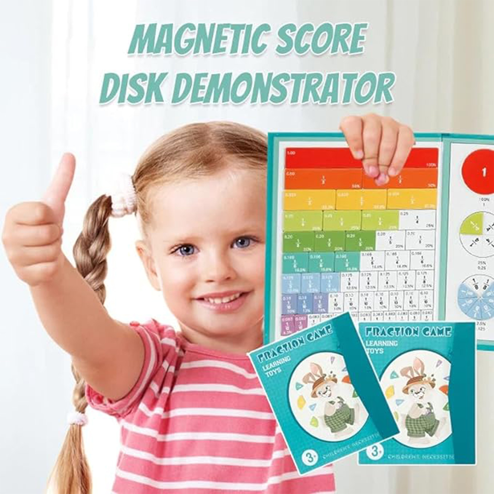 Kids Magnetic Fraction Educational Puzzle Fraction Book Learning Math ...