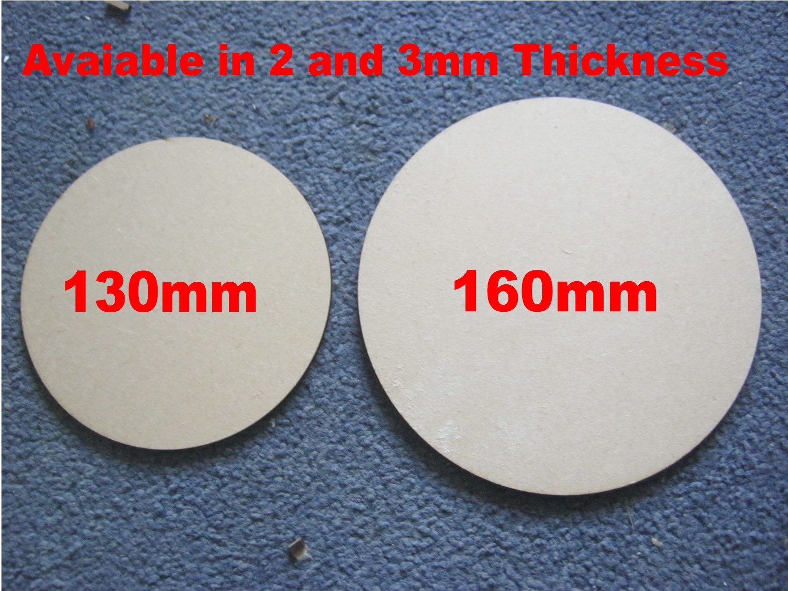 130mm & 160mm Round MDF Wargame Bases 2 or 3mm Thick Wood Craft ...