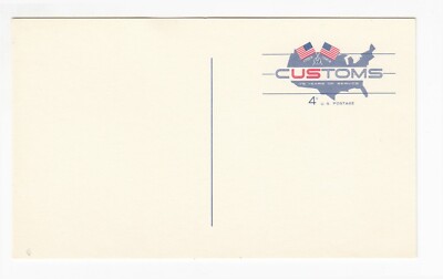 US Scott Stamp #UX50, unused post card, US Customs 175 years of service ...