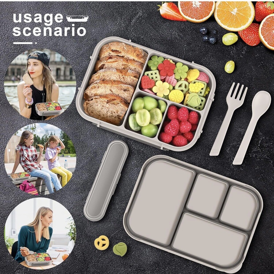 Bento Box Adult Lunch Box Kids Lunch Box Leak Proof With Utensils ...