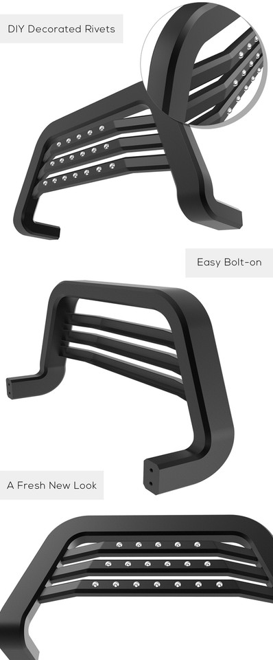 APS Black Push Bumper Bull Bar Fits 2015-2018 Colorado/Canyon (Excl ...