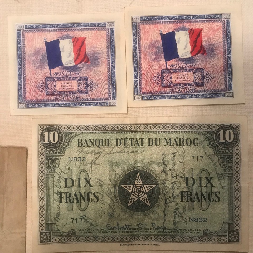 Mix Lot WWII Coins Paper Money Morrocco France Germany Military ...