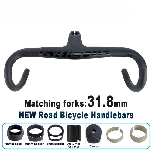 Carbon Road Integrated Handlebars with Stem 31.8mm Diameter or 28.6mm ...