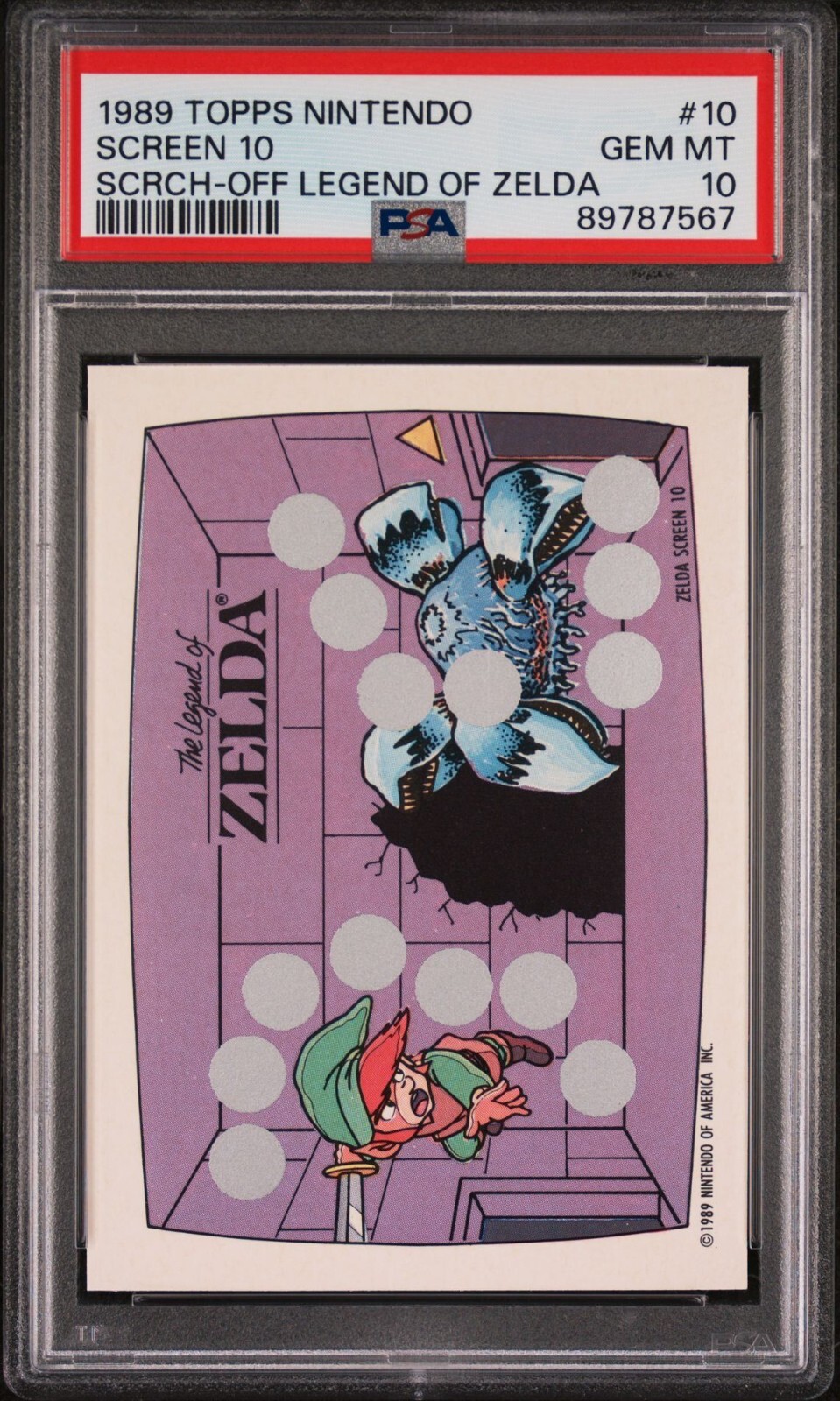 1989 Topps Nintendo Scratch-Off The Legend Of Zelda PSA 10 Screen #10 ...