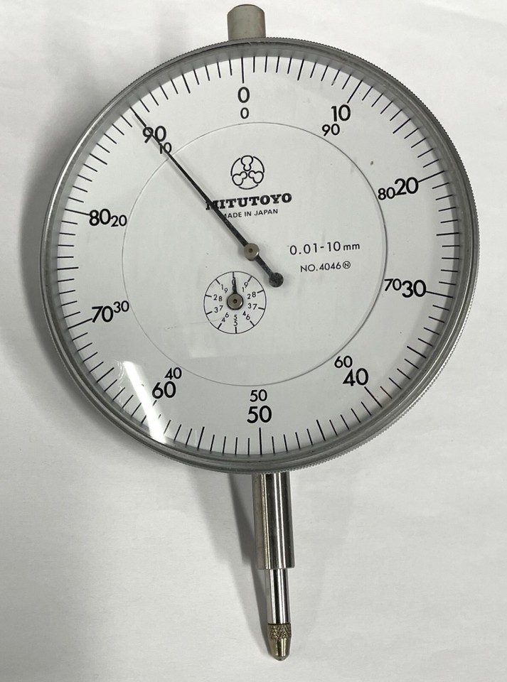 Mitutoyo 4046 Series 4 Large Dial Face Dial Indicator, 0-10mm Range, 0 ...