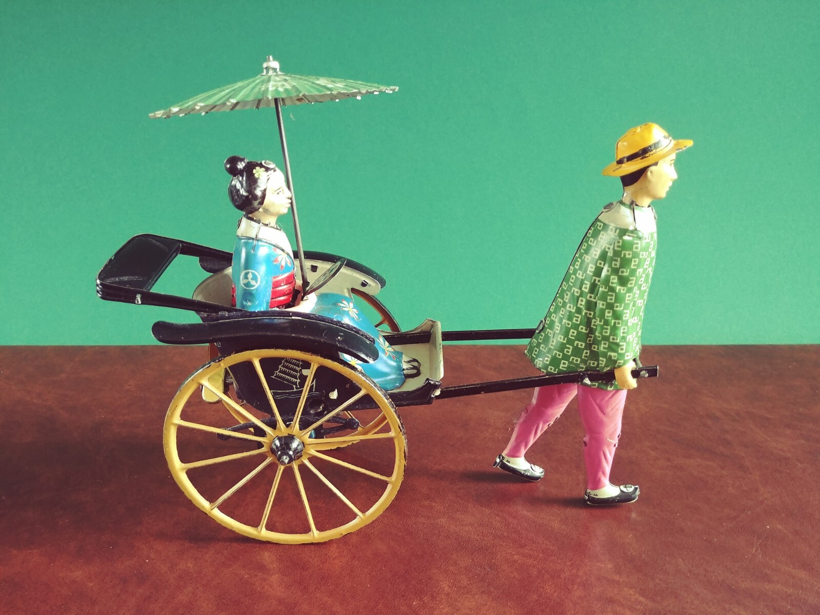 Rare 1920's Lehmann EPL 773 Masuyama Tin Wind-up Rickshaw Tinplate w ...