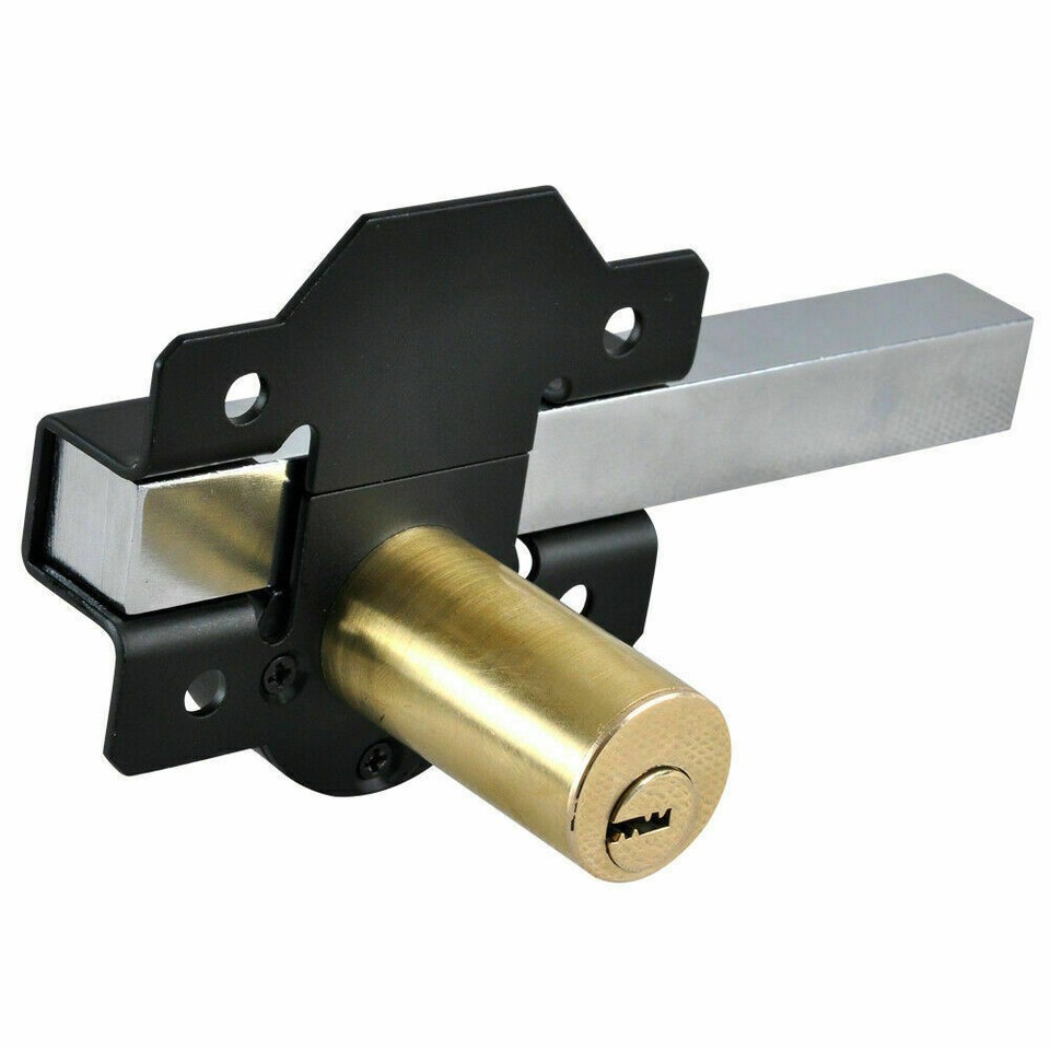 50mm/70mm Double Sided Gate Lock with Handle 5 Keys Garden Long Throw ...
