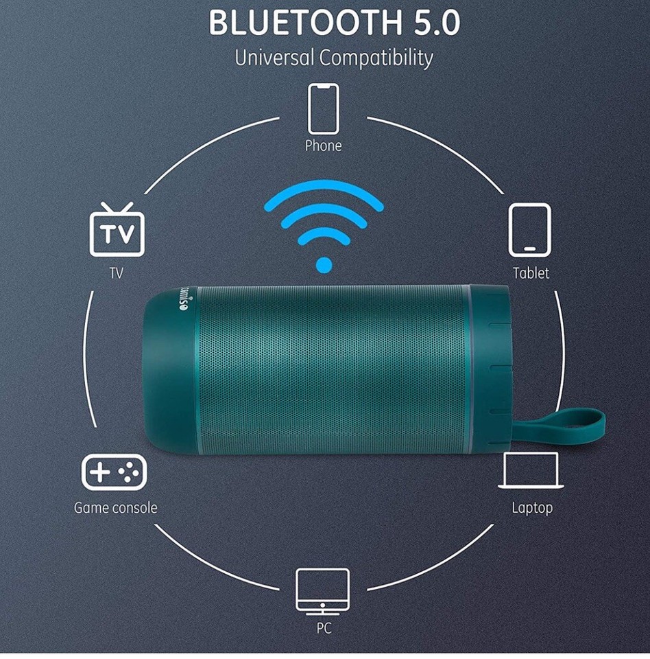 comiso X26 Bluetooth Speaker, IPX5 Waterproof 360° HD Surround Sound ...
