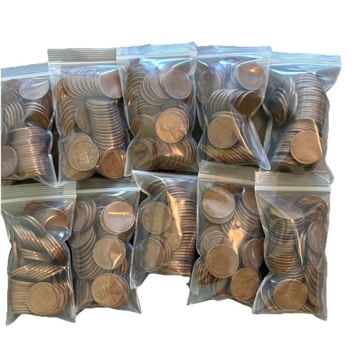 500 Lincoln Wheat Cent Pennies 10 MICRO BAGS OF 50- 500 Total Coins | eBay