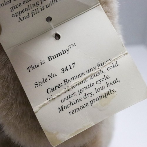 Vintage 1984 Gund Bunny Rabbit " Bumby " #3417 Tan and White Plush ...