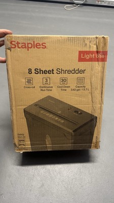 STAPLES 8-Sheet Cross-Cut Paper Shredder SPL-TXC82A NIB | eBay