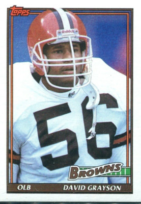 1991 TOPPS NFL Football Trading Card #598 😎 David Grayson, Cleveland ...