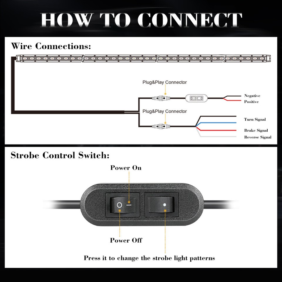 UTV Turn Signal Kit Street Legal Horn & Rocker Switch + 20" Rear Chase ...