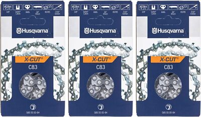Husqvarna 3 Pack 24" C83, 3/8" pitch, .050 gauge 84DL Chain - 585550084 ...