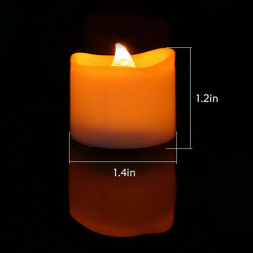 12 PCS Flameless Candles Tealight Realistic Bright Battery Electric ...