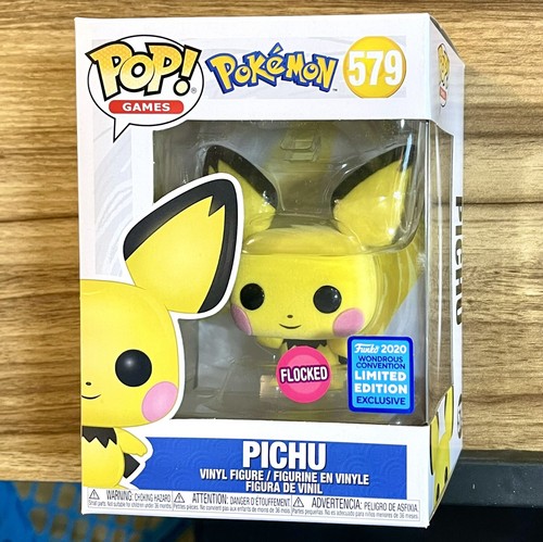 Flocked Pichu Funko Pop! #579 Pokémon 2020 Wondrous Convention Brand ...